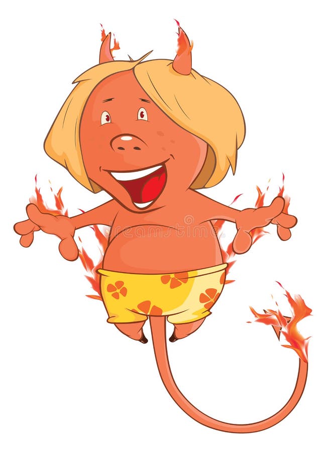 Cute Devil Cartoon Character Stock Vector - Illustration of cool, angel ...