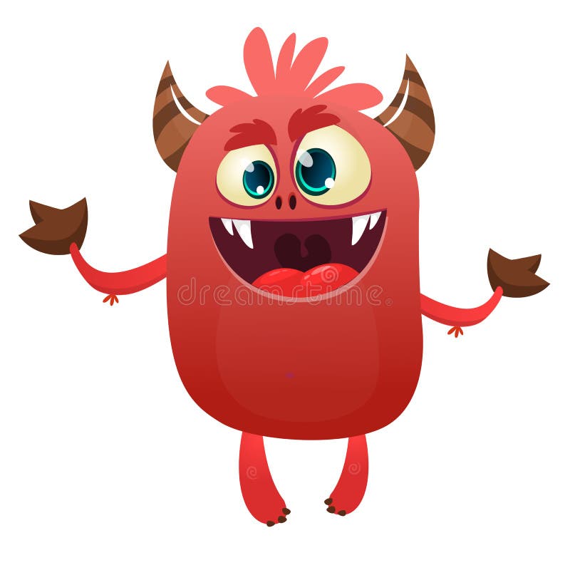 Cute Devil Monster. Vector Cartoon Halloween Character. Stock Vector ...