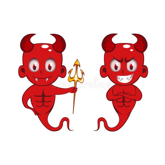 Cute Devil Characters Collection Stock Vector - Illustration of ...