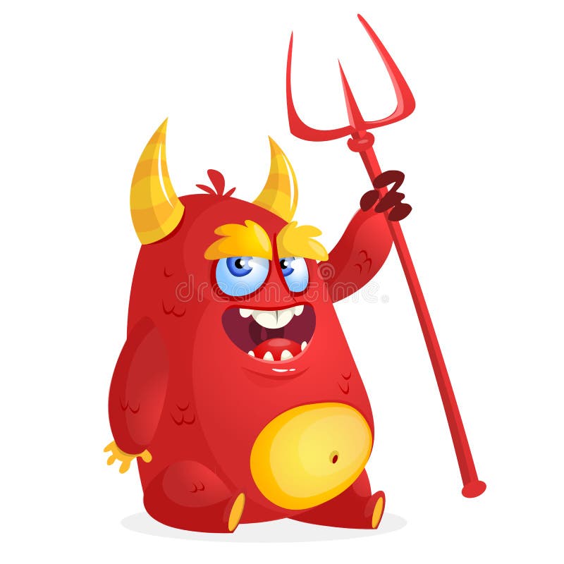 Cute Devil Monster. Vector Halloween Cartoon Devil Stock Vector ...