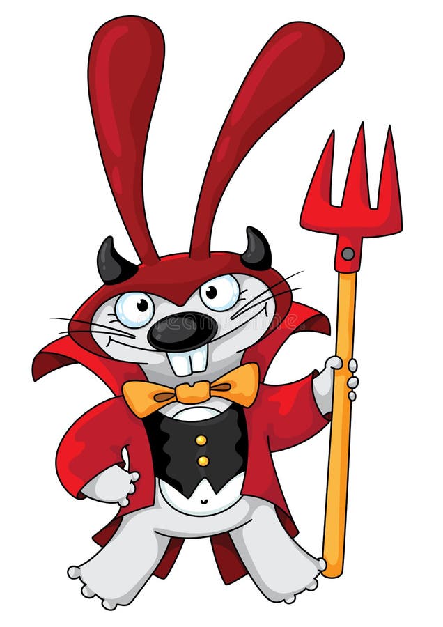 Cute devil rabbit stock vector. Illustration of cute - 16304570