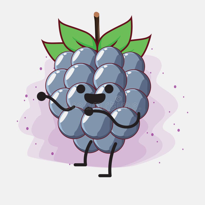 Cute Dewberry Fruit Character Illustration Stock Vector - Illustration ...