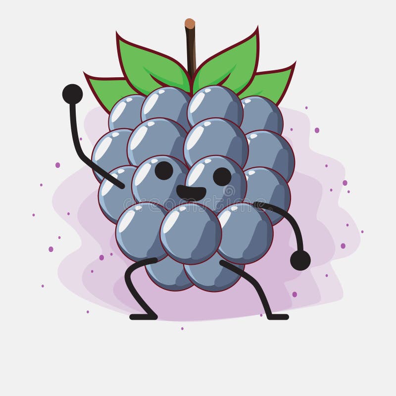 Cute Dewberry Fruit Character Illustration Stock Vector - Illustration ...
