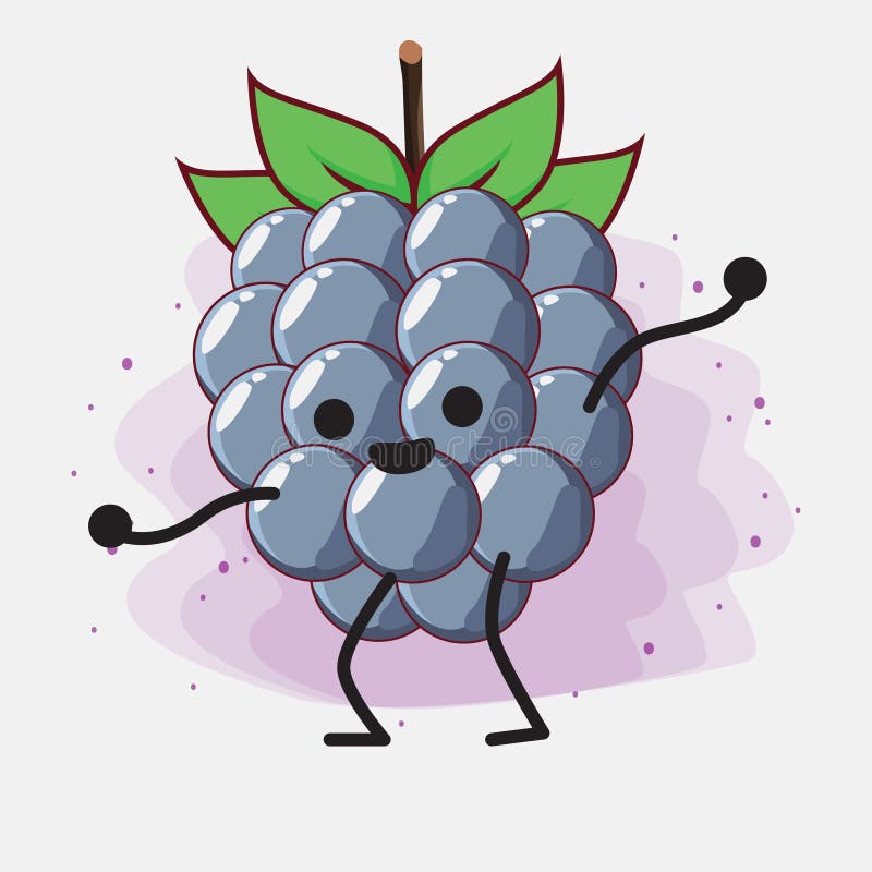 Cute Dewberry Fruit Character Illustration Stock Vector - Illustration ...