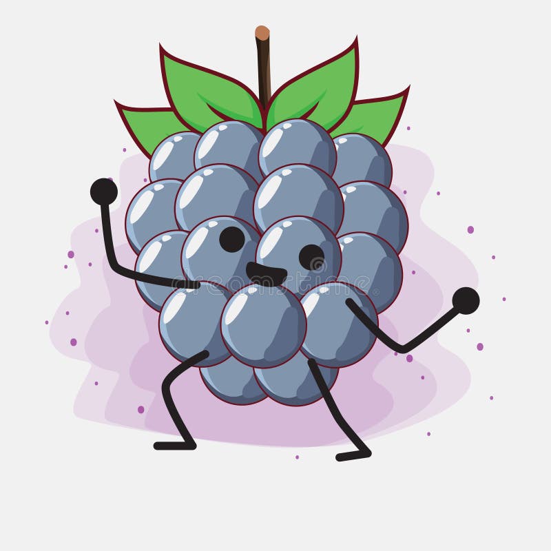 Cute Dewberry Fruit Character Illustration Stock Vector - Illustration ...