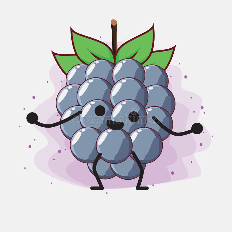 Cute Dewberry Fruit Character Illustration Stock Vector - Illustration ...