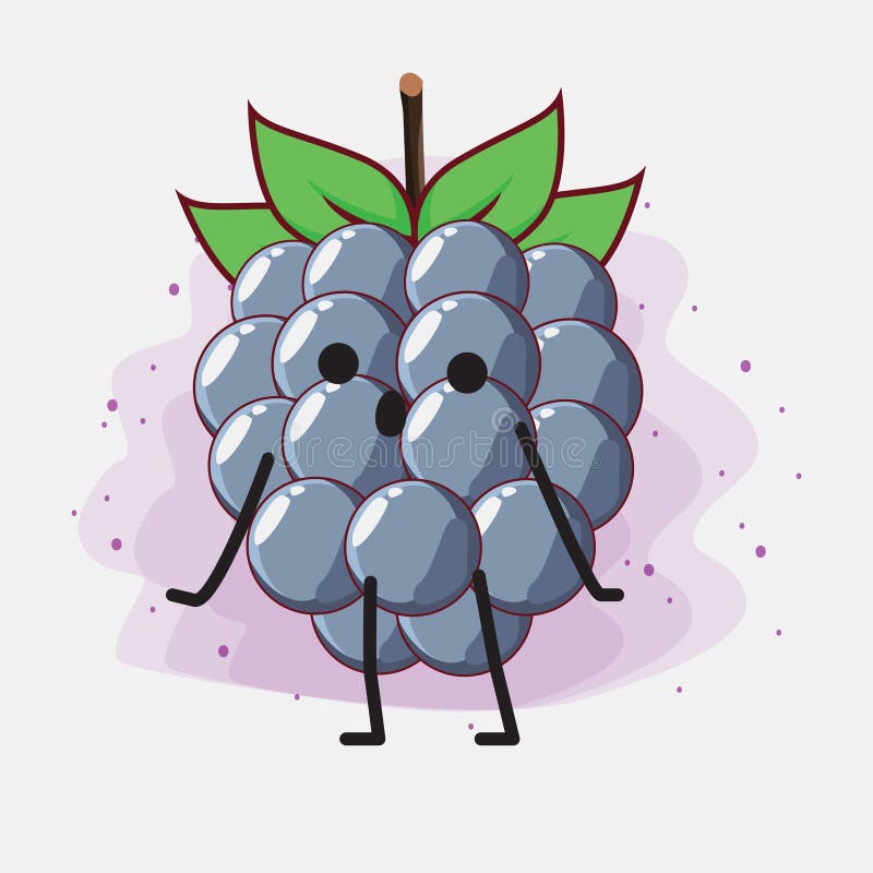 Cute Dewberry Fruit Character Illustration Stock Vector - Illustration ...