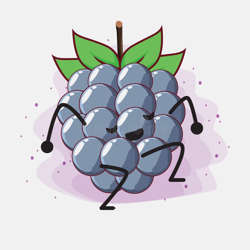 Cute Dewberry Fruit Character Illustration Stock Vector - Illustration ...