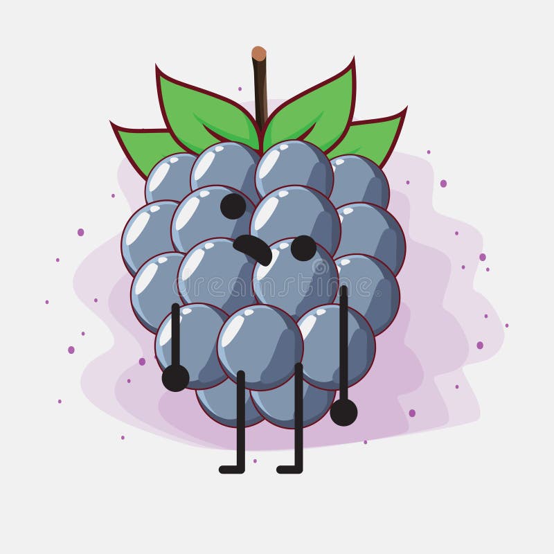 Cute Dewberry Fruit Character Illustration Stock Vector - Illustration ...