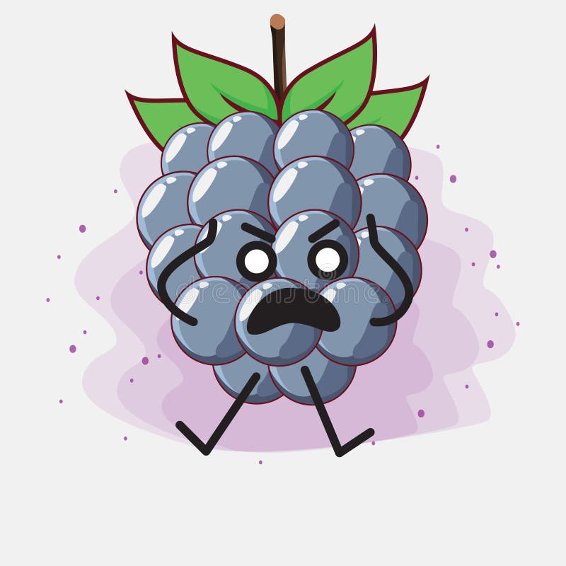 Cute Dewberry Fruit Character Illustration Stock Vector - Illustration ...