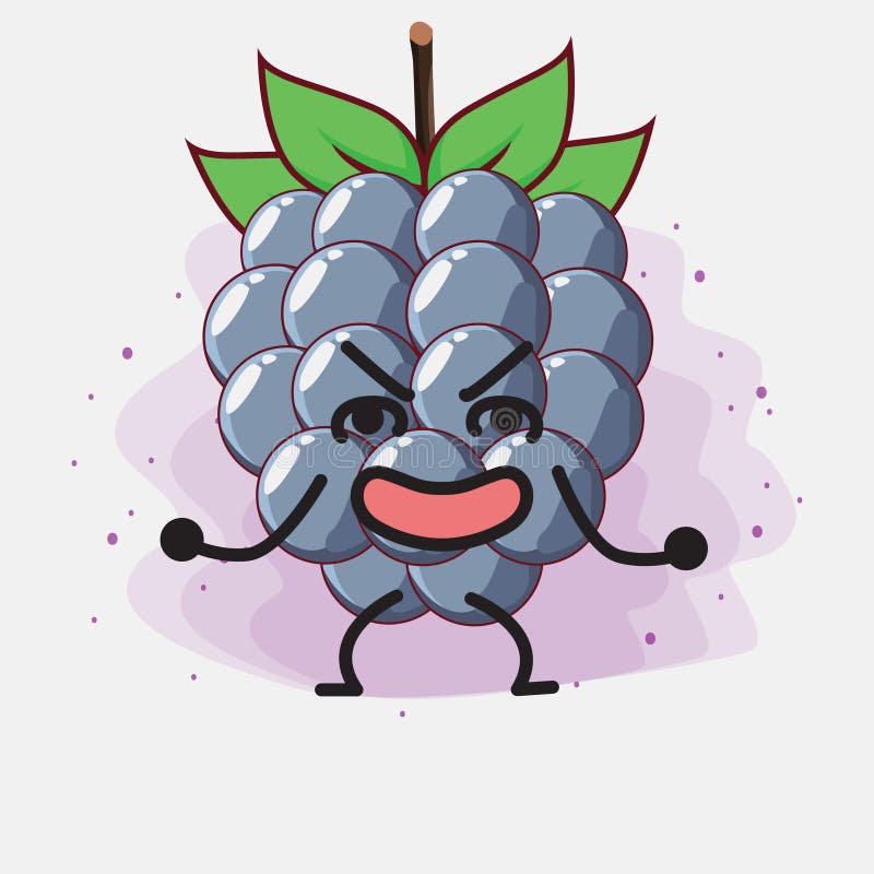 Cute Dewberry Fruit Character Illustration Stock Vector - Illustration ...