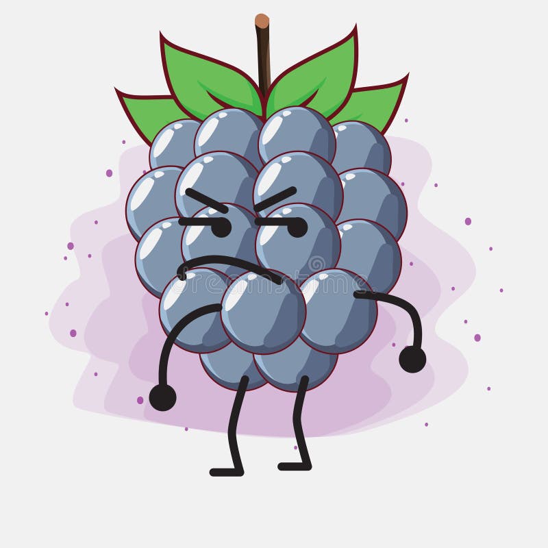 Cute Dewberry Fruit Character Illustration Stock Vector - Illustration ...