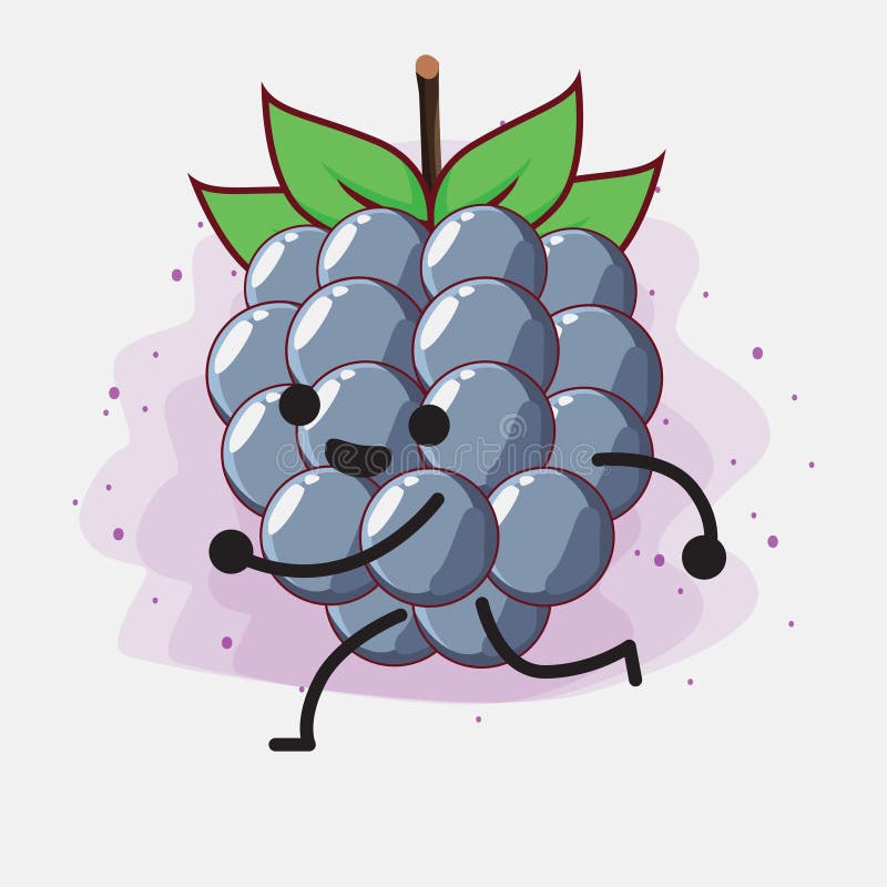 Cute Dewberry Fruit Character Illustration Stock Vector - Illustration ...