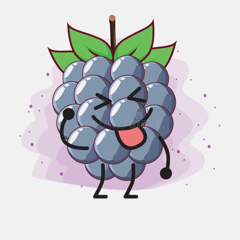 Cute Dewberry Fruit Character Illustration Stock Vector - Illustration ...