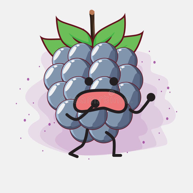 Cute Dewberry Fruit Character Illustration Stock Vector - Illustration ...