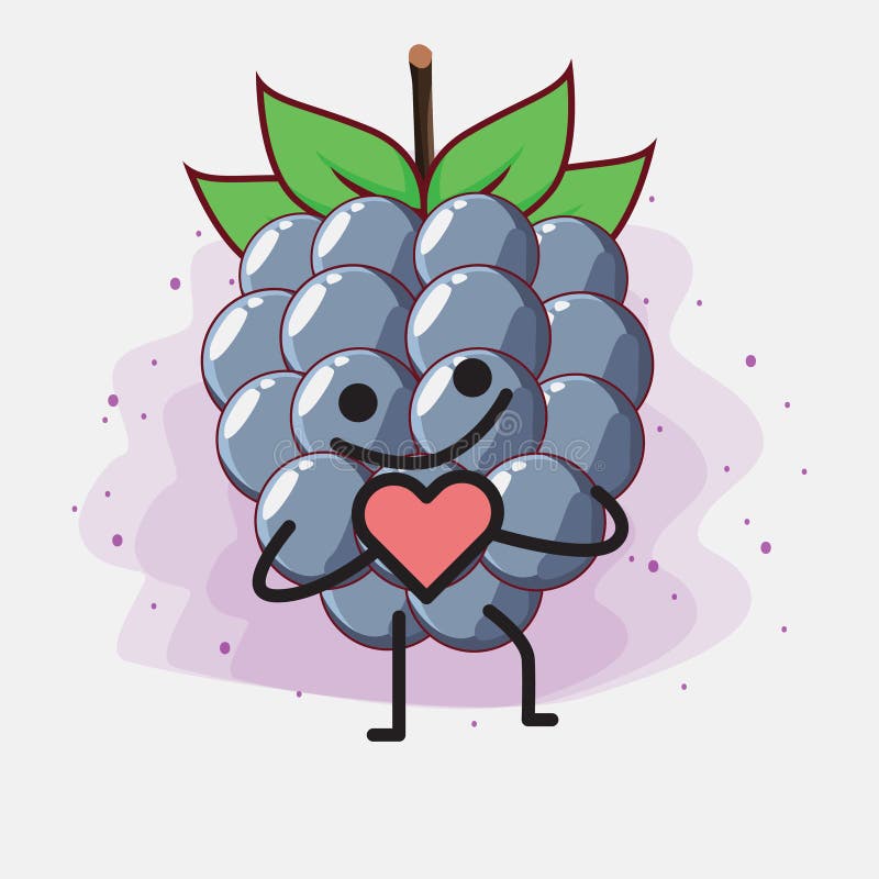 Cute Dewberry Fruit Character Illustration Stock Vector - Illustration ...