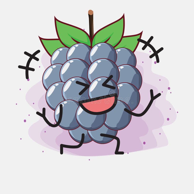 Cute Dewberry Fruit Character Illustration Stock Vector - Illustration ...