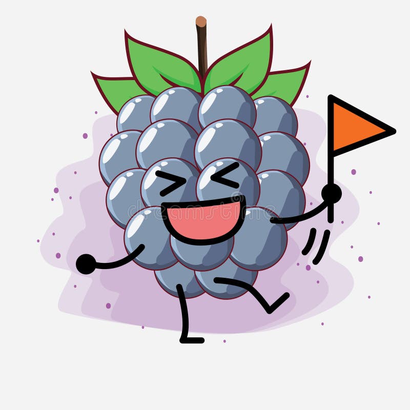 Cute Dewberry Fruit Character Illustration Stock Vector - Illustration ...