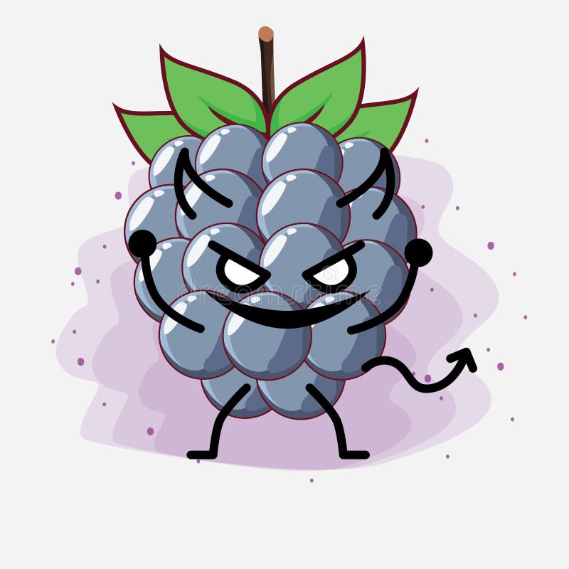 Cute Dewberry Fruit Character Illustration Stock Vector - Illustration ...