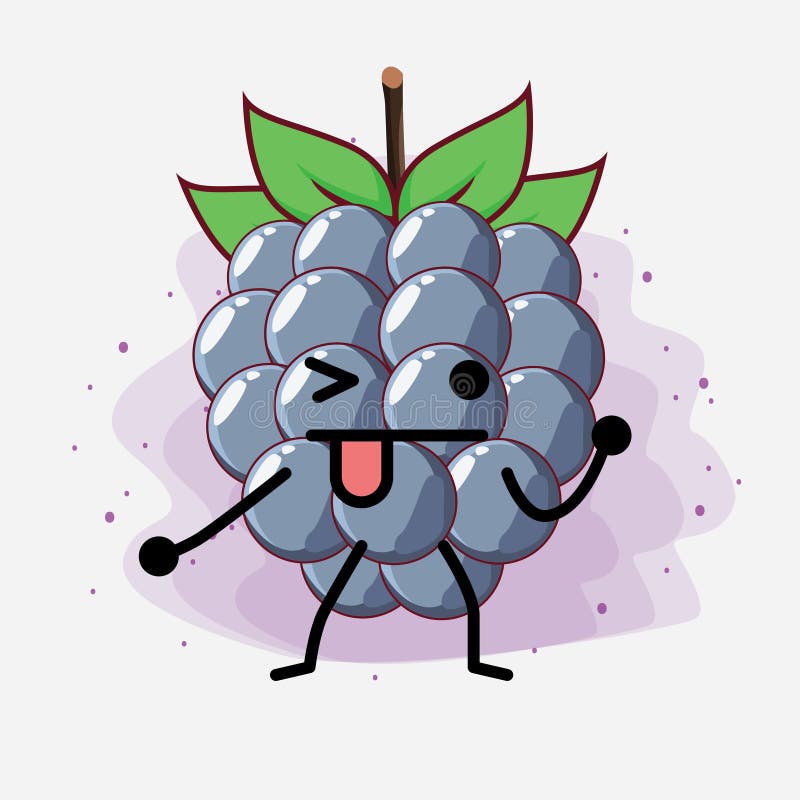 Cute Dewberry Fruit Character Illustration Stock Vector - Illustration ...