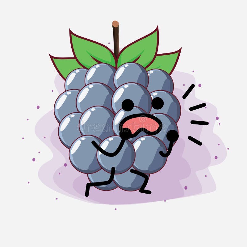 Cute Dewberry Fruit Character Illustration Stock Vector - Illustration ...