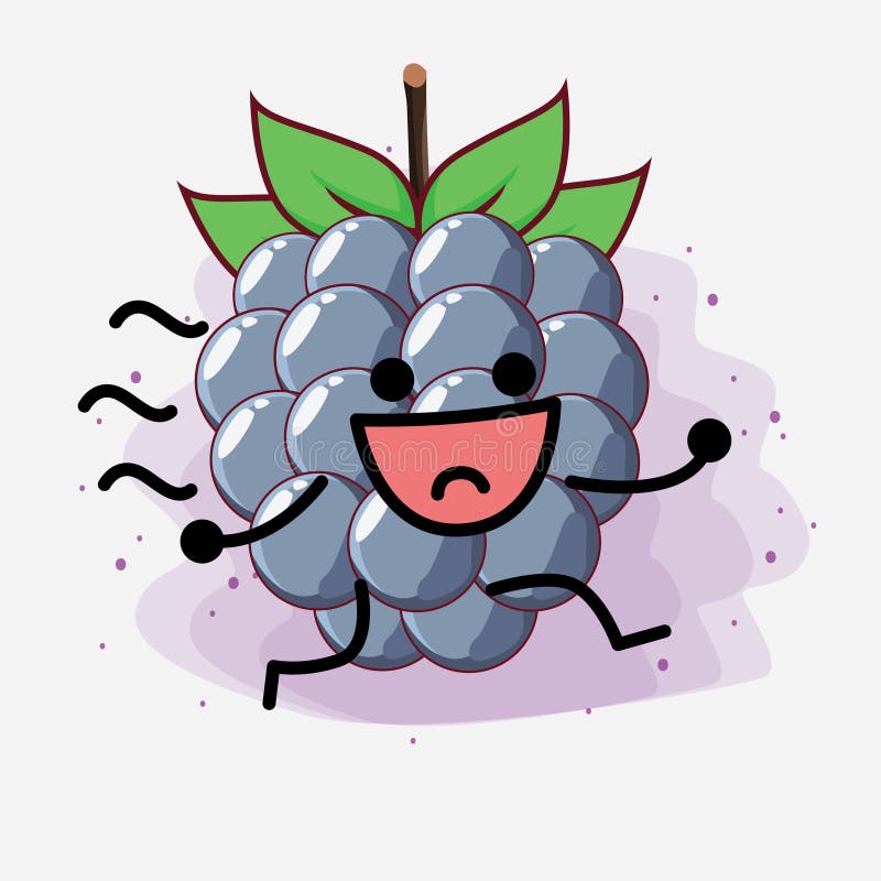 Cute Dewberry Fruit Character Illustration Stock Vector - Illustration ...