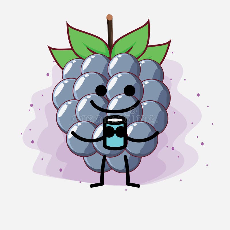 Cute Dewberry Fruit Character Illustration Stock Vector - Illustration ...