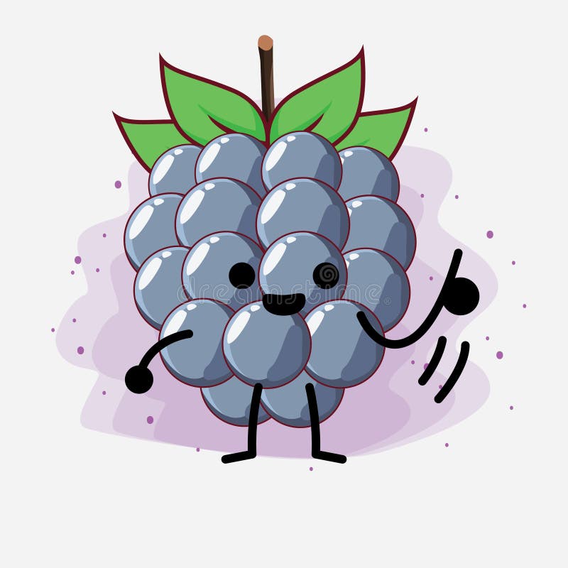 Cute Dewberry Fruit Character Illustration Stock Vector - Illustration ...