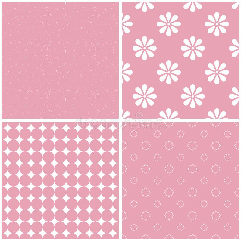 Cute Different Vector Seamless Patterns. Stock Illustration ...