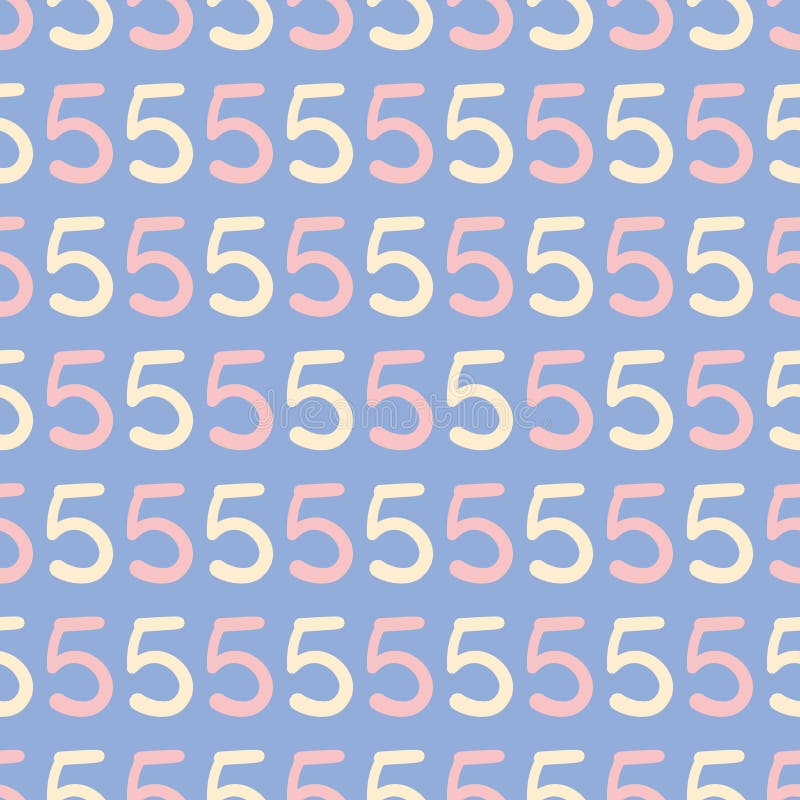 Lettering Number 5 Vector Repeat Pattern Stock Vector - Illustration of ...