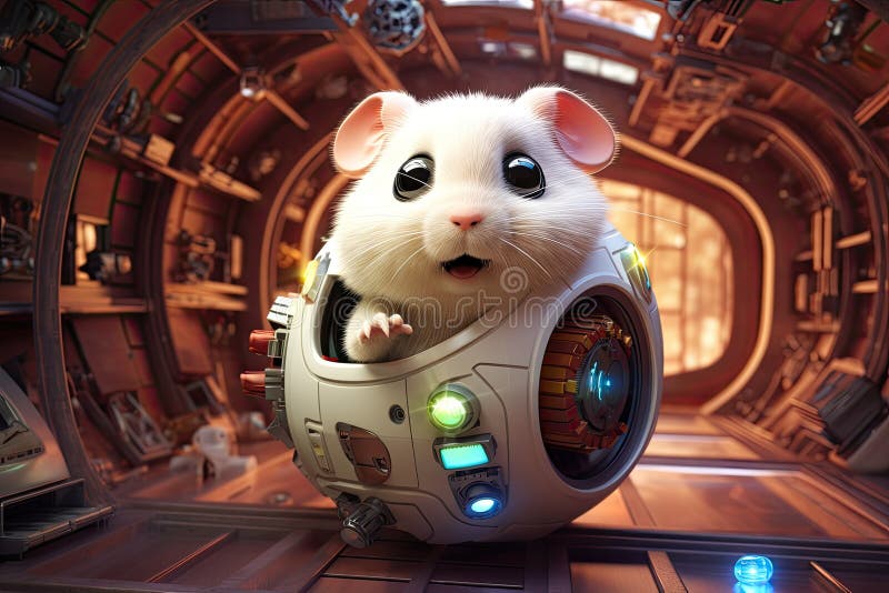 Cute Digital Hamster Robot Pet Technology AI Generated Stock ...