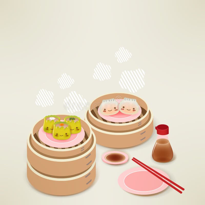 Cute Dim sum stock illustration. Illustration of diet - 31191353