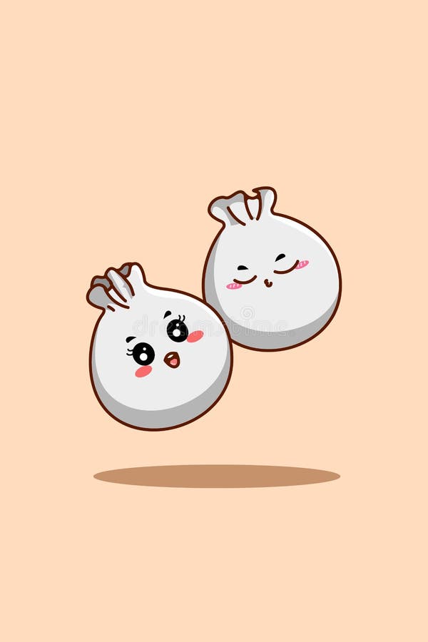 Cute Dim-sum Food Cartoon Illustration Stock Vector - Illustration of ...