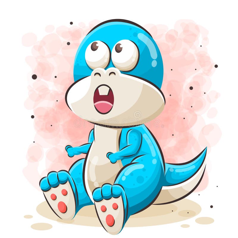 Cute Dino Cartoon Vector Illustration Stock Vector - Illustration of ...