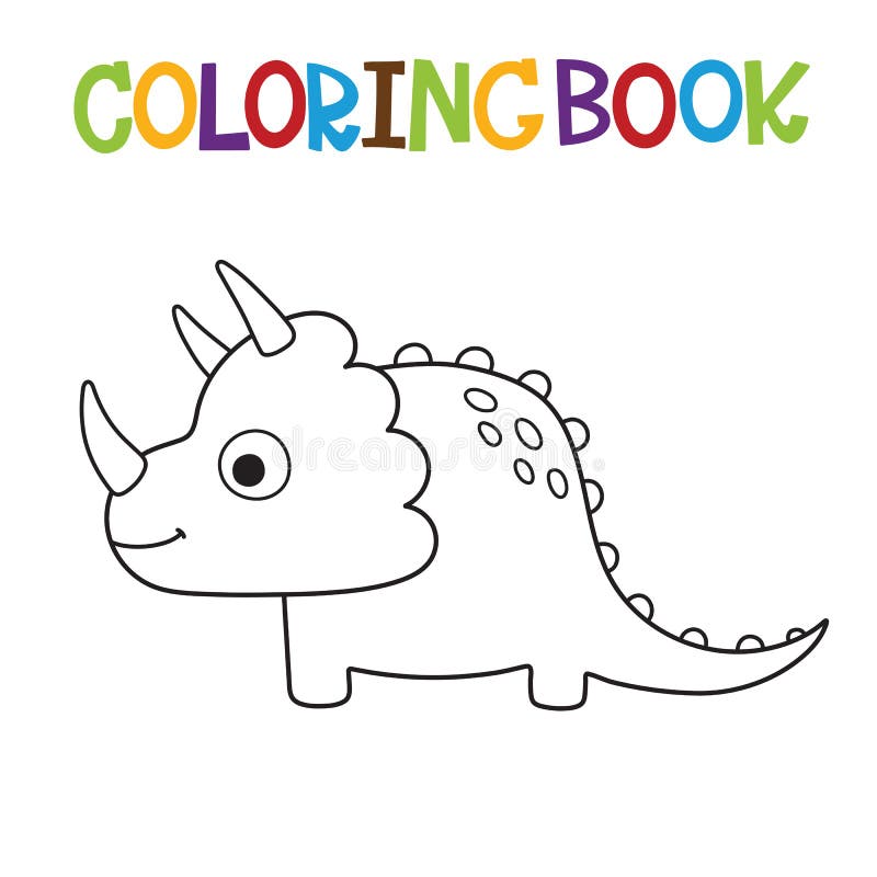 Cute Dino coloring book stock vector. Illustration of doodle - 114540620