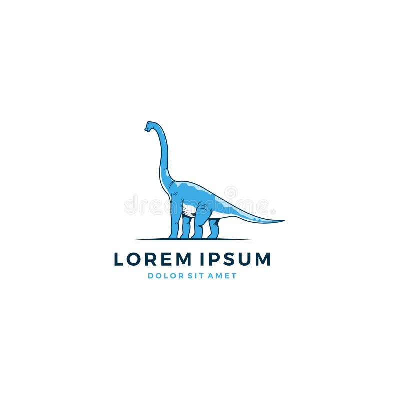 Cute Dino Dinosaur Dinosaurus Brontosaurus Logo Stock Illustration ...