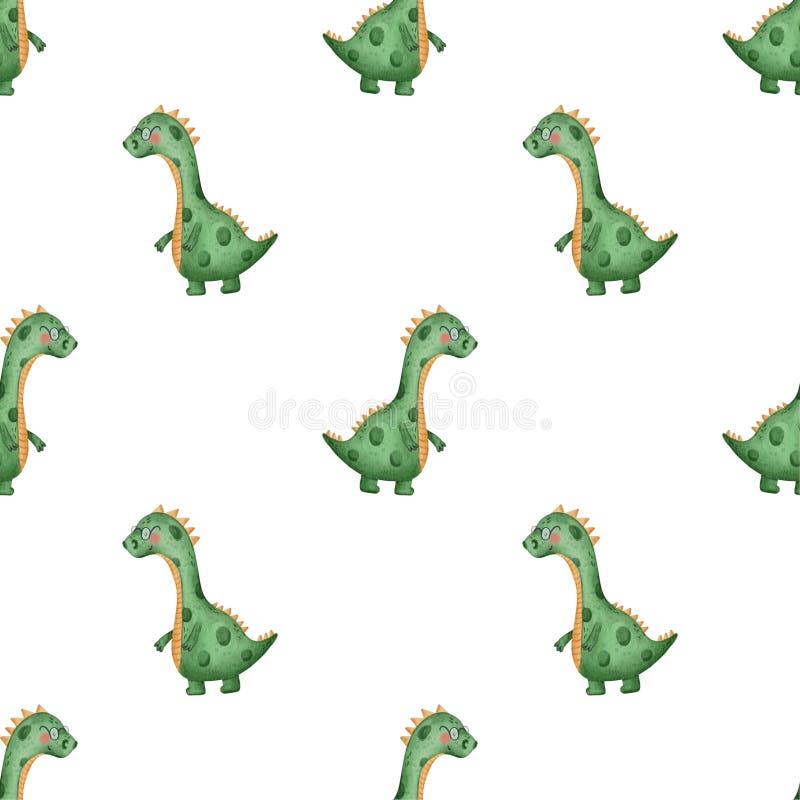 Cute Dino Patterns, Seamless Pattern with Dinosaurs in Glasses, Dino ...