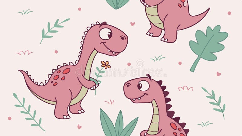 Cute Dinosaur Pattern for Kids, Playful and Prehistoric Design. Vector ...