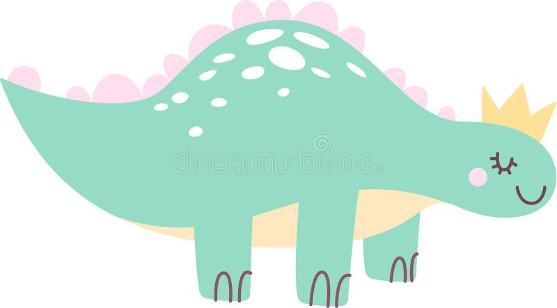 Cute Dinosaur Princess stock vector. Illustration of princess - 289330597