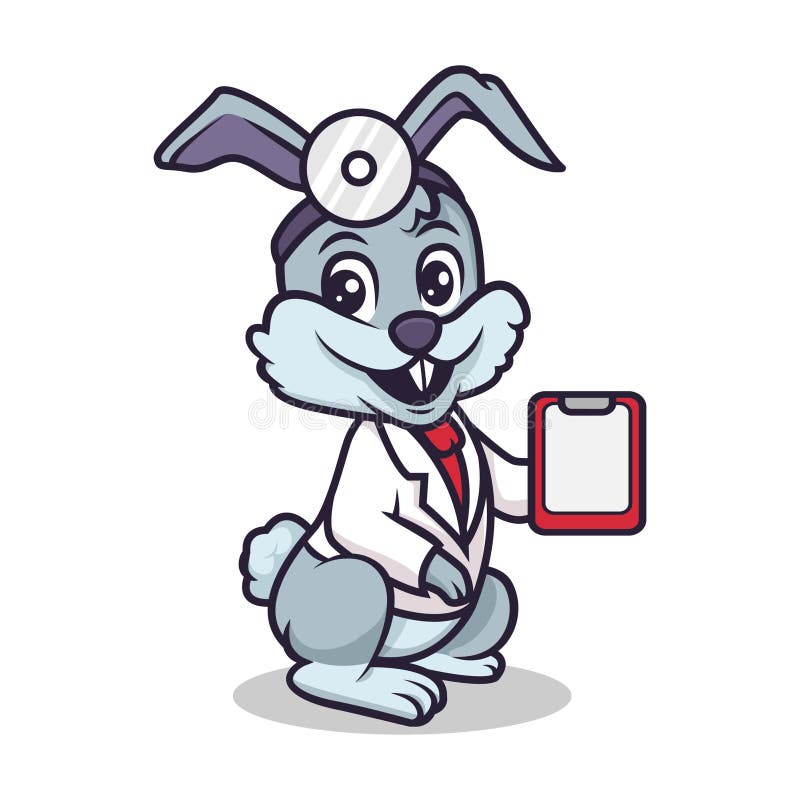 Cute Doctor Bunny Mascot Design Stock Vector - Illustration of funny ...