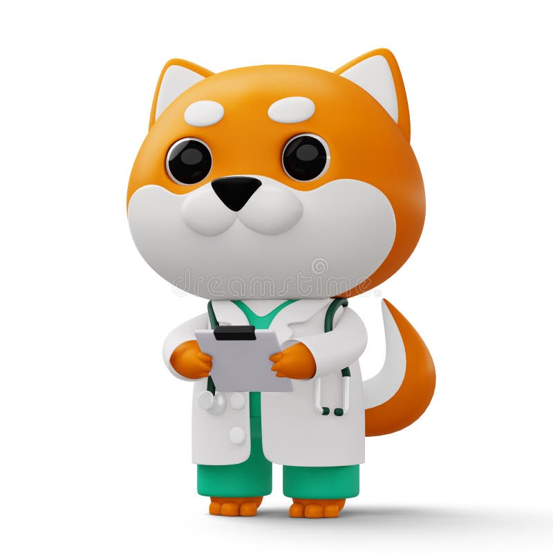 Cute Doctor Dog, 3d Cartoon Dog Character, 3d Rendering Stock ...