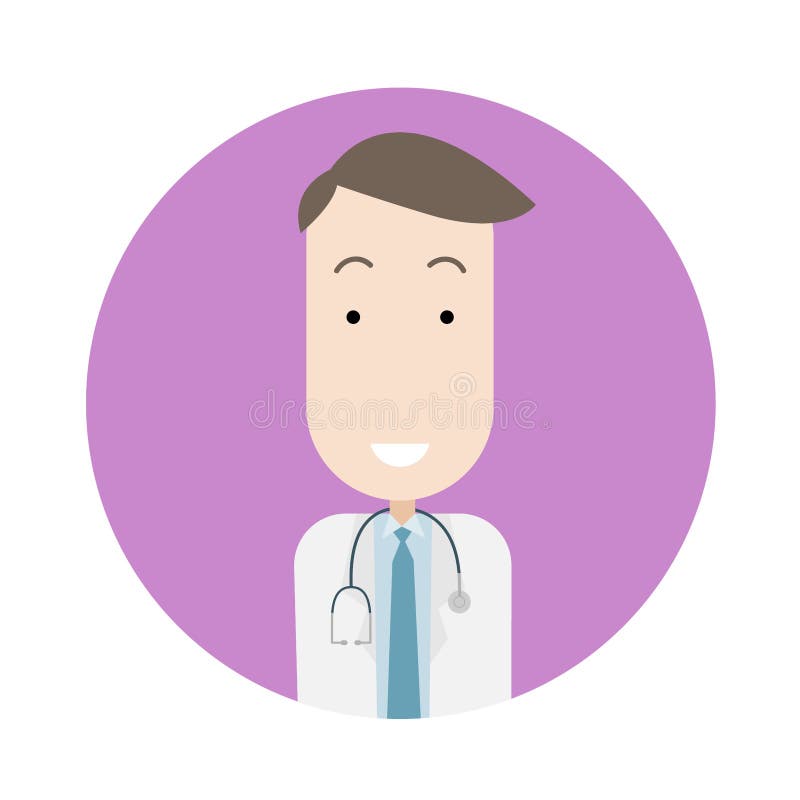 Cute Doctor Icon. Flat Design Stock Vector - Illustration of ...
