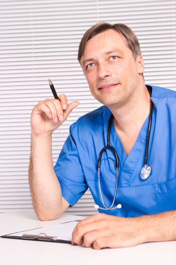 Cute Doctor Wearing Latex Gloves Stock Photo - Image of girl, portrait ...