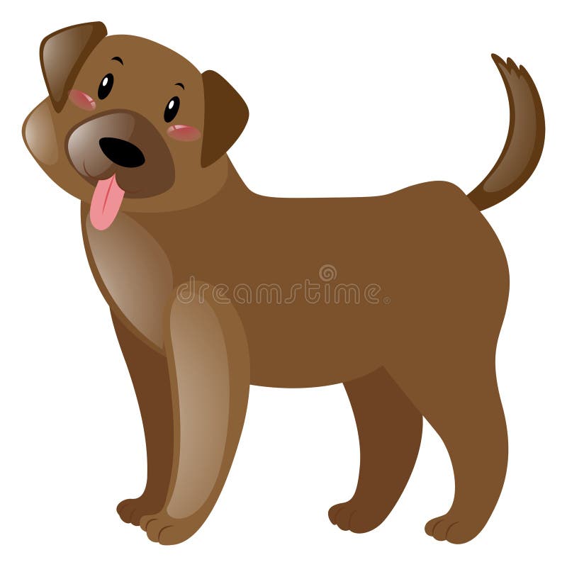 Cute dog with brown fur stock vector. Illustration of hound - 78348432