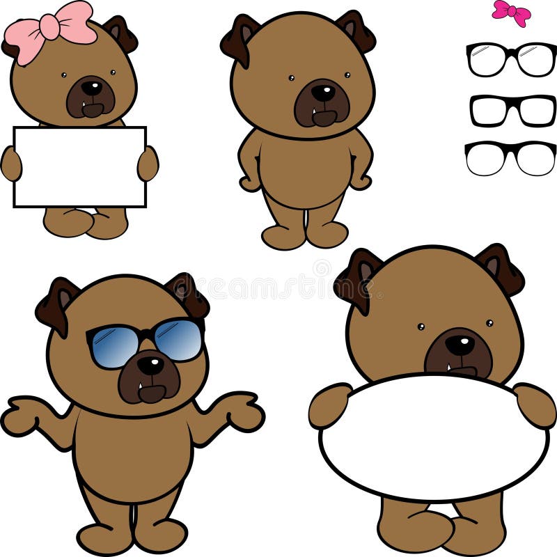 Dog Cartoon Singboard Pack Collection Illustration Stock Illustrations – 3 Dog Cartoon Singboard ...