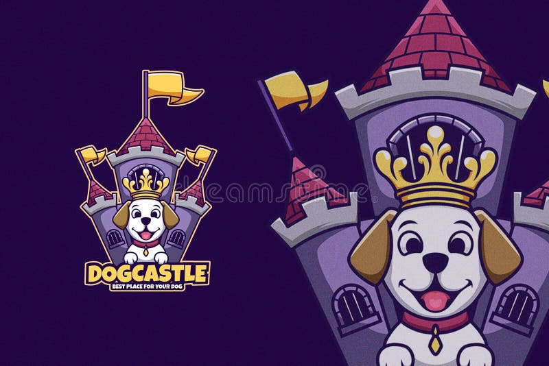 Cute Dog Castle stock illustration. Illustration of crown - 200404229