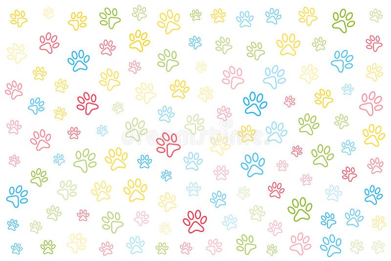 Cute Cartoon Paw Print Background for Wildlife Adventure Stock Vector ...