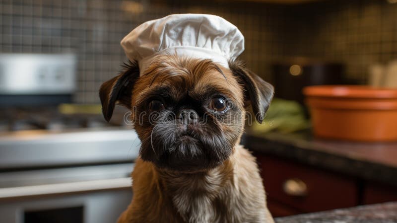 Cute Dog in a Chef S Hat in the Kitchen Stock Photo - Image of service ...