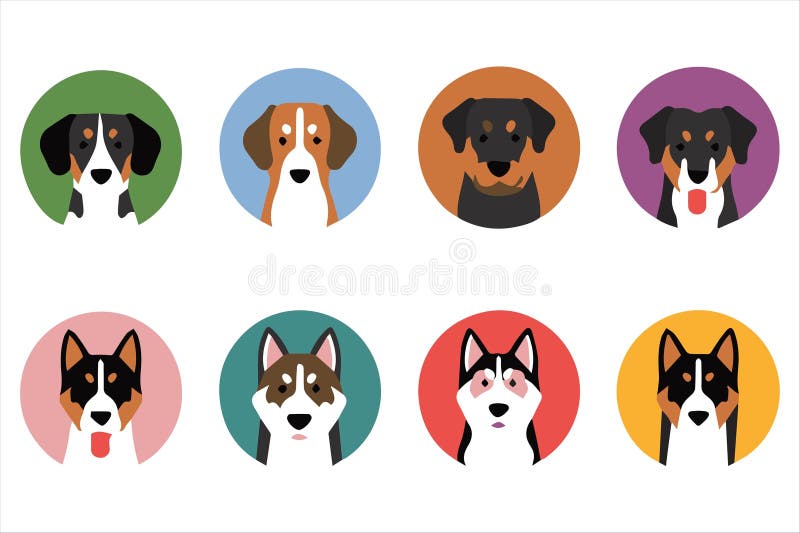 A Cute Dog Circle Logo Vector of Illustrations Stock Vector ...
