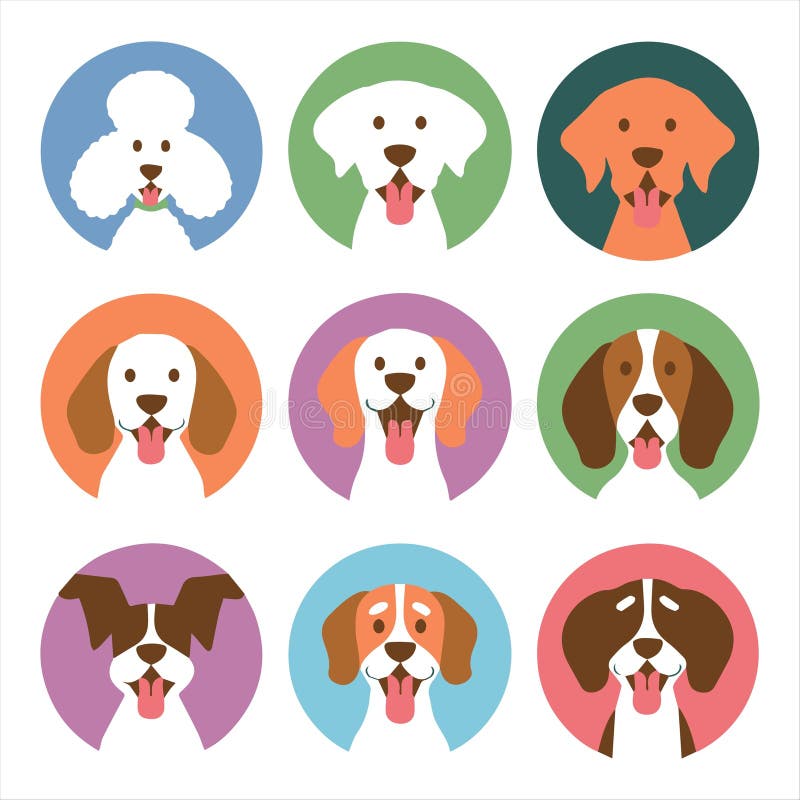 A Cute Dog Circle Logo Vector of Illustrations Stock Vector ...
